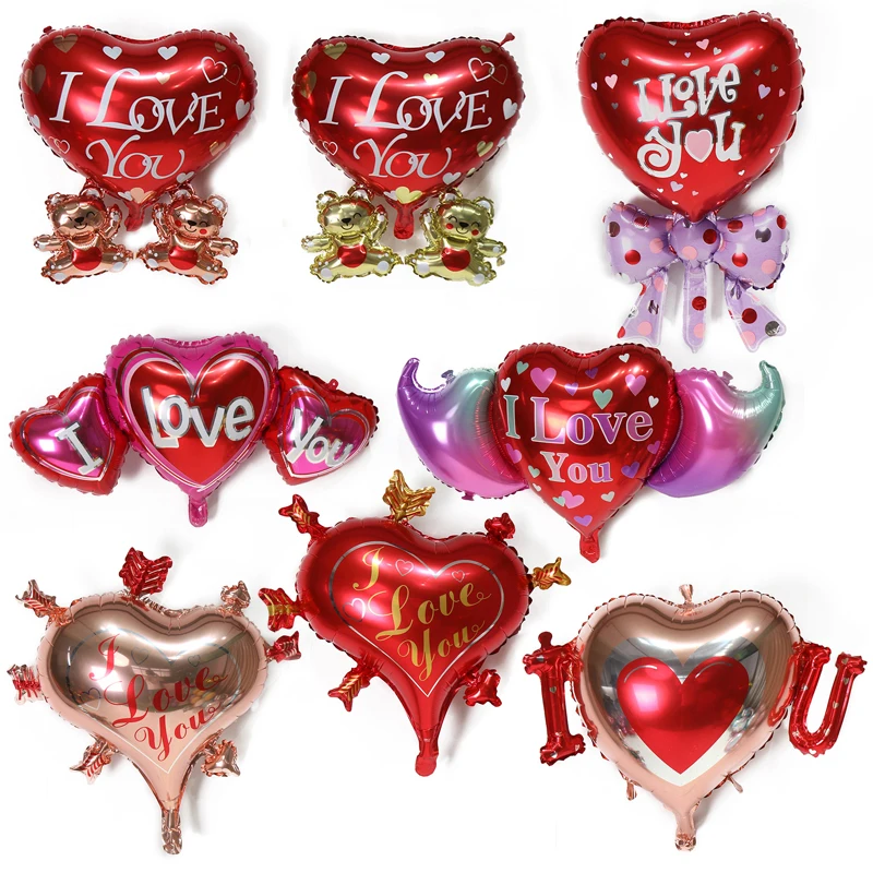 1Pcs-Love-Theme-Heart-Shaped-Foil-Helium-Balloons-I-Love-You-Balloon ...