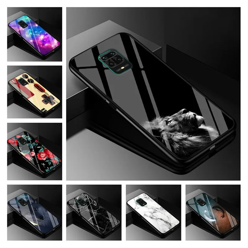 Glass Back Cover For Xiaomi Redmi Note 9 Pro Case Tempered Glass Case ...
