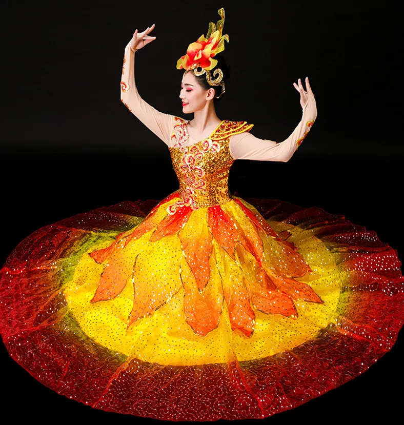 opening-flower-dance-dress-for-women-beautiful-festive-stage ...