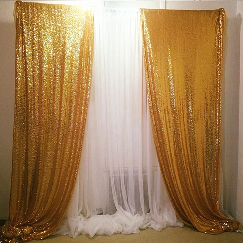 10 pcs/set wholesale 10x10ft gold sequin backdrop party wedding decor ...