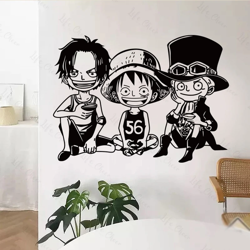 Cartoon One Piece Japanese Straw Hat Pirate Group Dormitory Bedroom ...