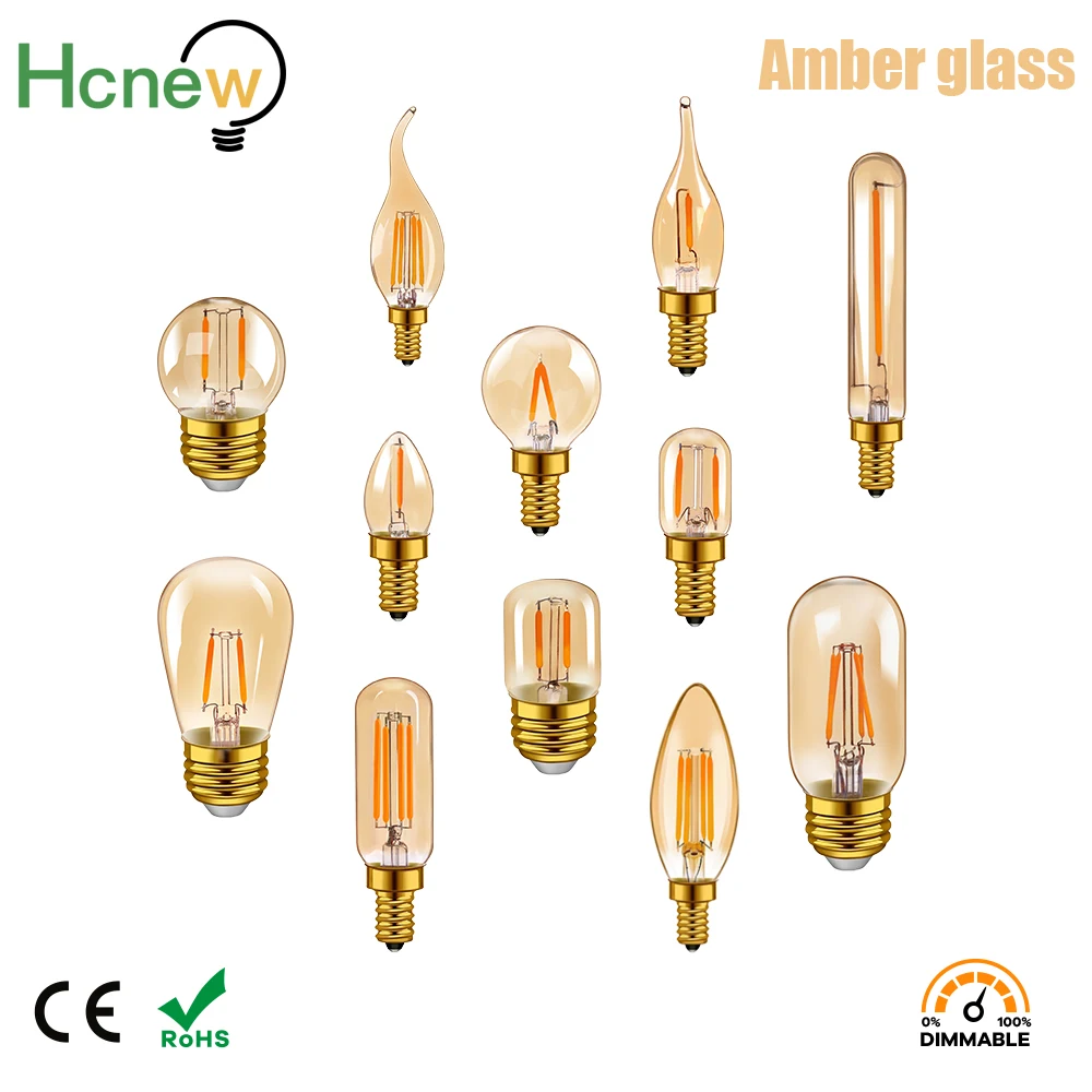 E14 E27 Retro LED Spiral Filament Light Bulb 4W Warm White 2200K 220V ...