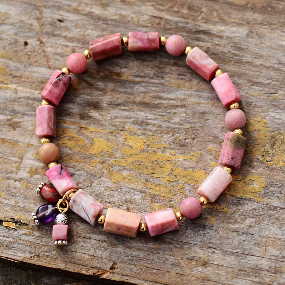 Bracelets-breloques-en-rhodonite-pour-femmes-brin-lastique-bijoux ...