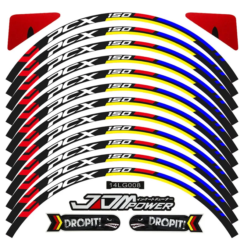 Modification Motorcycle Rim Stickers Wheel Film Border Reflective ...