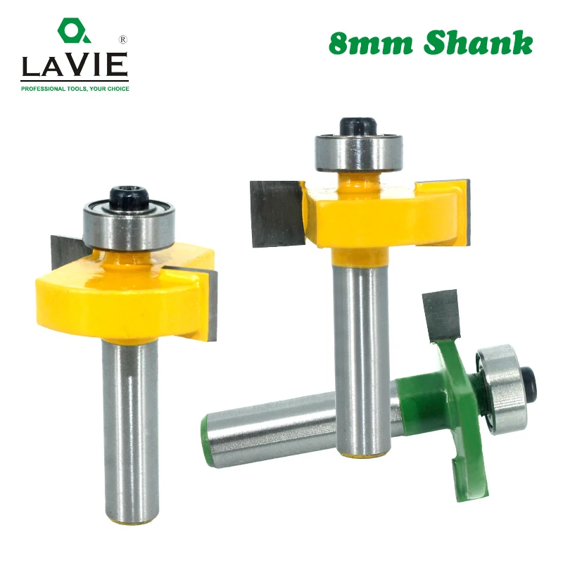 1pc 8mm Shank T Sloting Router Bit Bit with Bearing Wood Slot Milling ...
