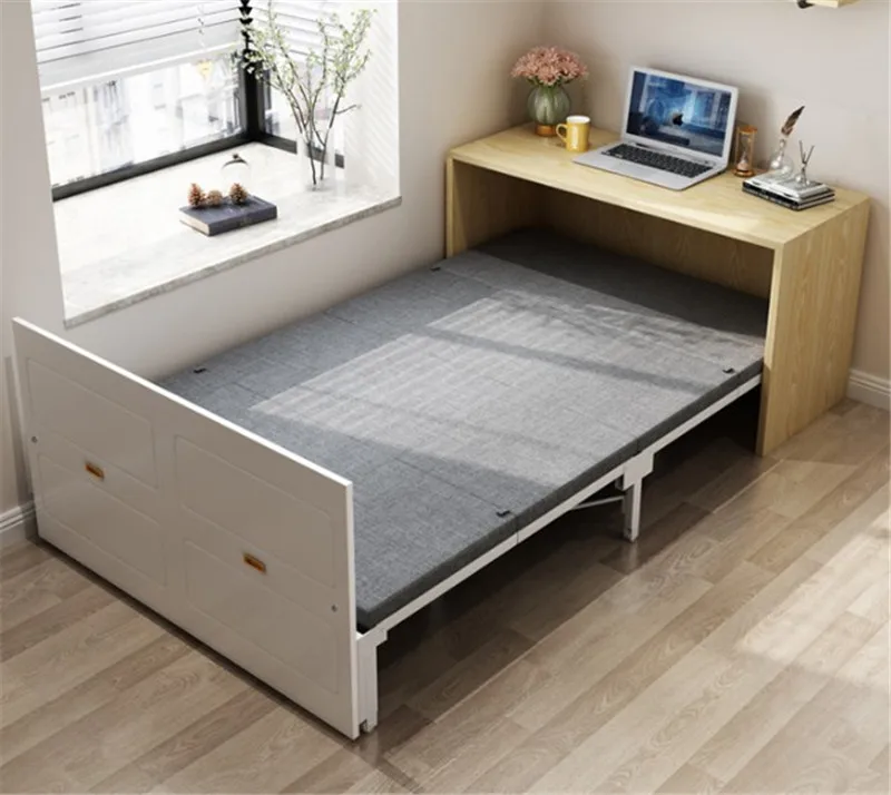 Cama plegable de pared Simple, individual, con mesa de estudio|Camas ...