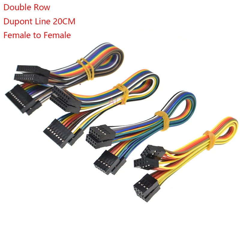 5PCS 20CM double row DUPONT LINE DUPONT connector plug with wire jumper cable 2.54MM 2*2/3/4/5/6 ...