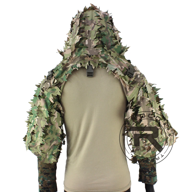 ROCOTACTICAL-Tactical-Ghillie-Suit-Breathable-Ghillie-Viper-Hood-with-3D-Leafy-Stripes-Sniper ...