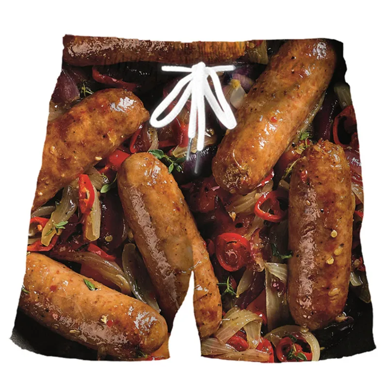 Fashion-Meat-Sausage-Print-Board-Shorts-Fashion-Men-s-Sports-Pants ...