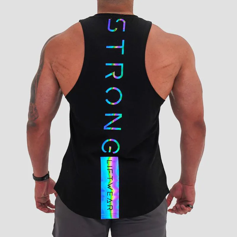 Luminous Reflective Print Men's Sports & Fitness Tank Tops - Men's ...