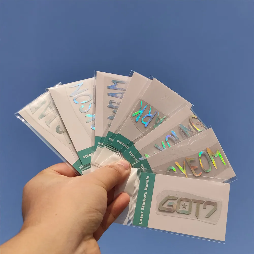 Kpop Got7 눈부신 레이저 스티커 팬 컬렉션 GOT7 회원 이름 kpop 용품|문구 스티커| - AliExpress