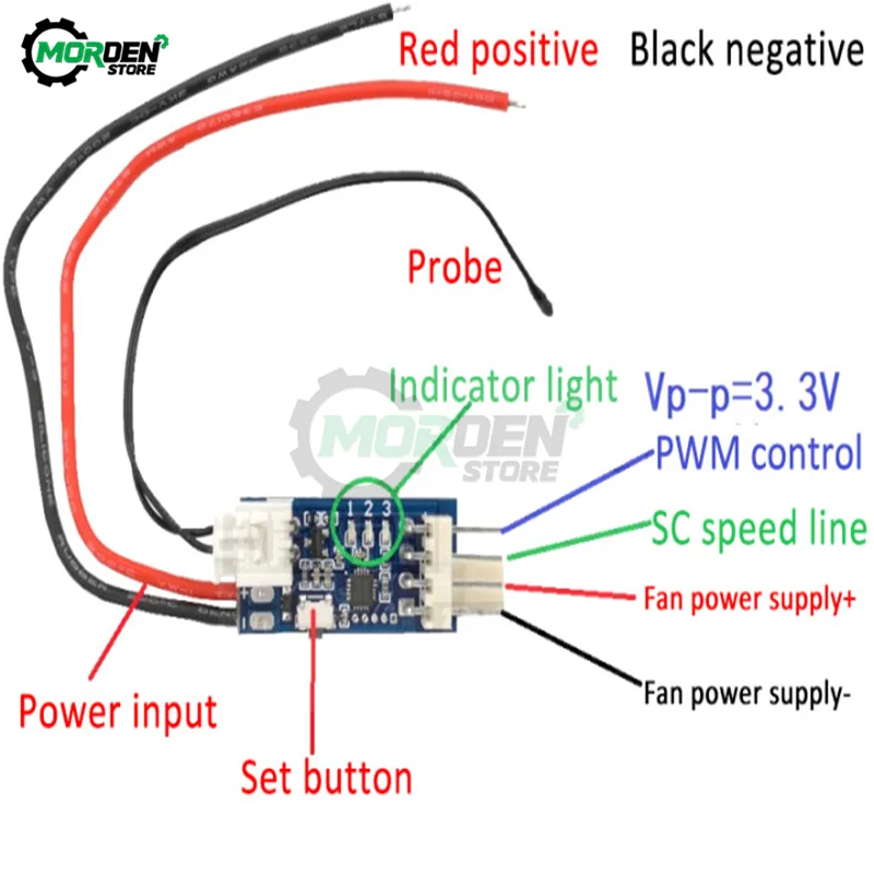 DC-5V-12V-2-4-Wire-PWM-Fan-Temperature-Control-Speed-Controller ...