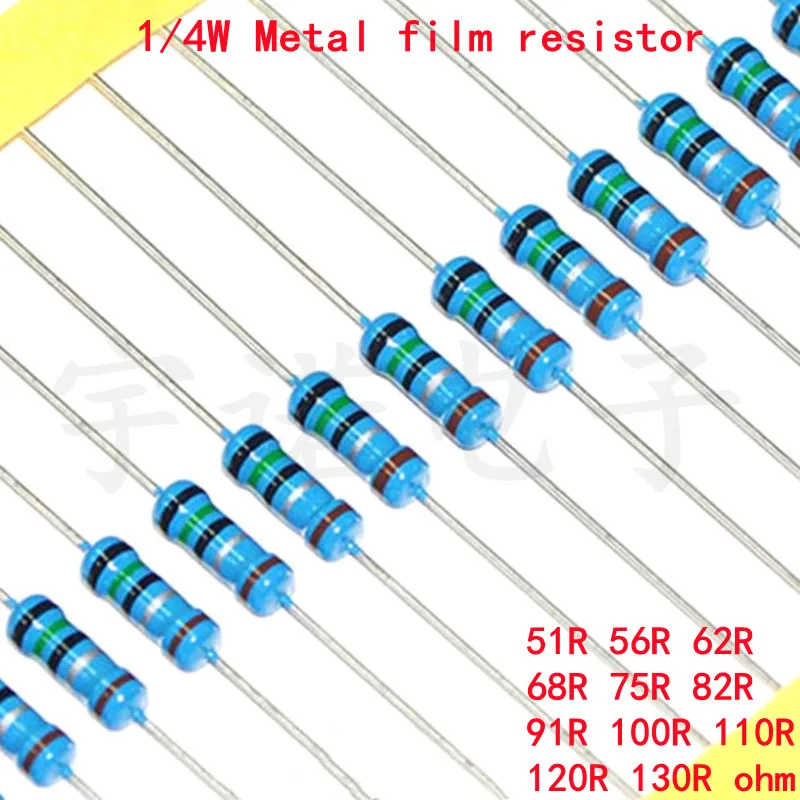 100pcs-1-4W-Metal-Film-Resistor-1-51R-56R-62R-68R-75R-82R-91R-100R-110R.jpg