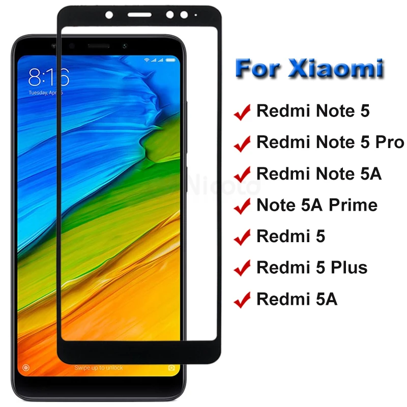 Cubierta-completa-de-vidrio-templado-para-Xiaomi-Redmi-Note-5-Pro ...