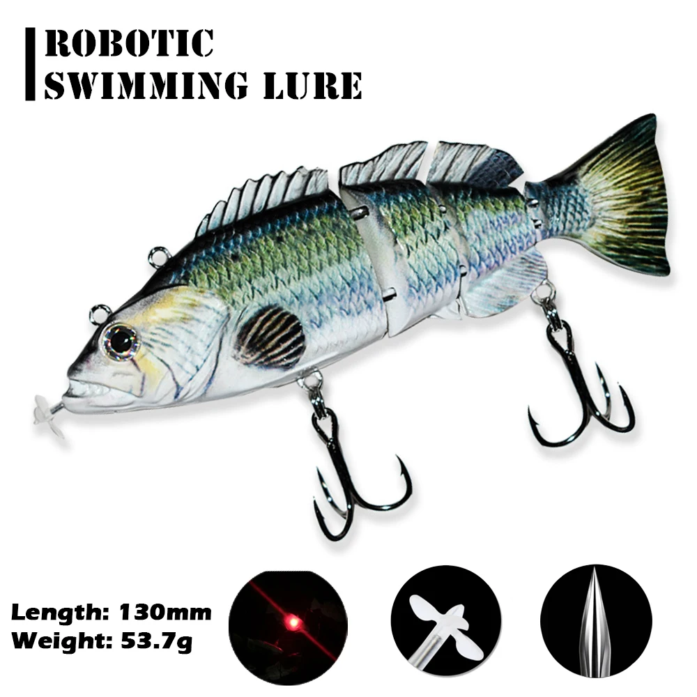 Robotic Fishing Lure Hard Bait Auto Electric Swimming Lures Wobblers 4 ...