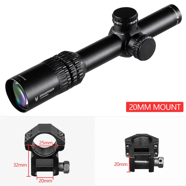 SWAMP DEER 1.2-6X20 Scope Tactical Optic Cross Sight Riflescope Hunting ...