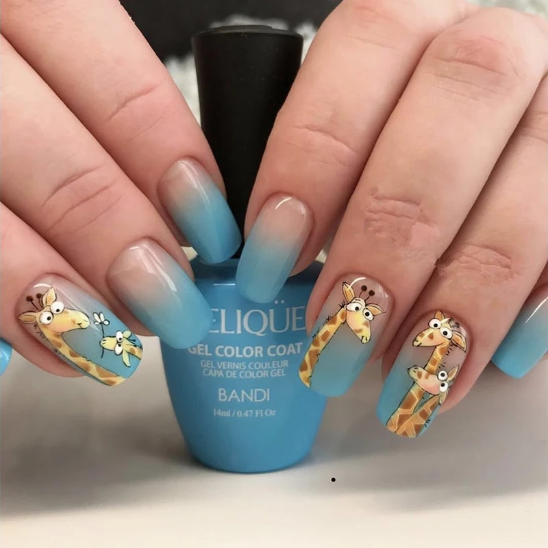 Cute Giraffe Nail Designs