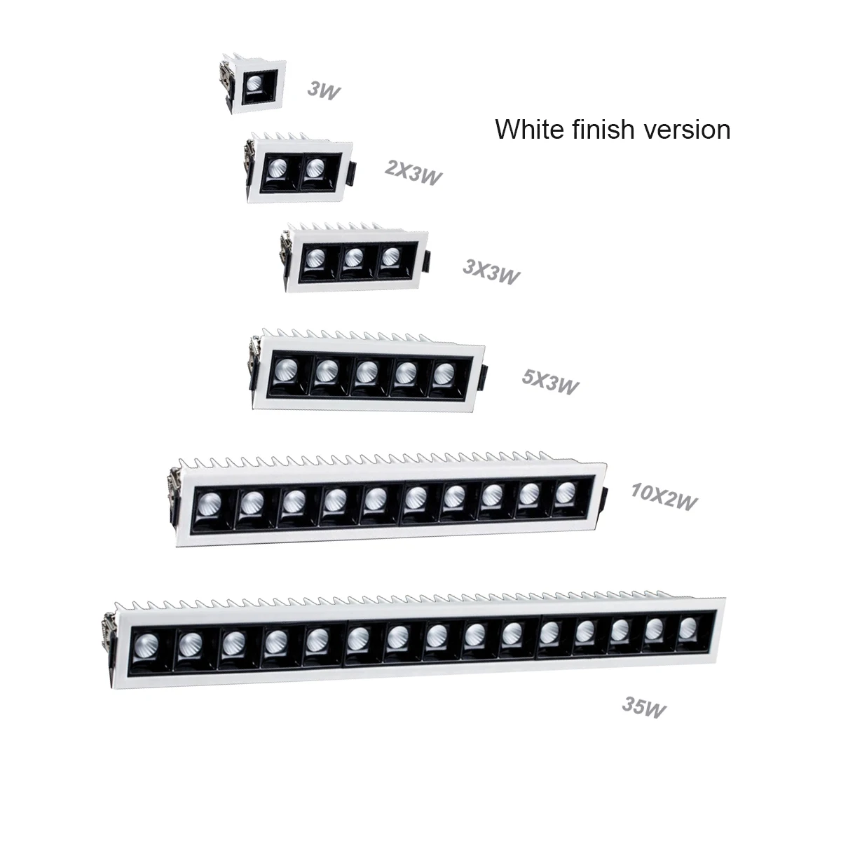 White/Black Finish Super Fins Heatsink DALI Triac 0-10V Dimmable LED ...