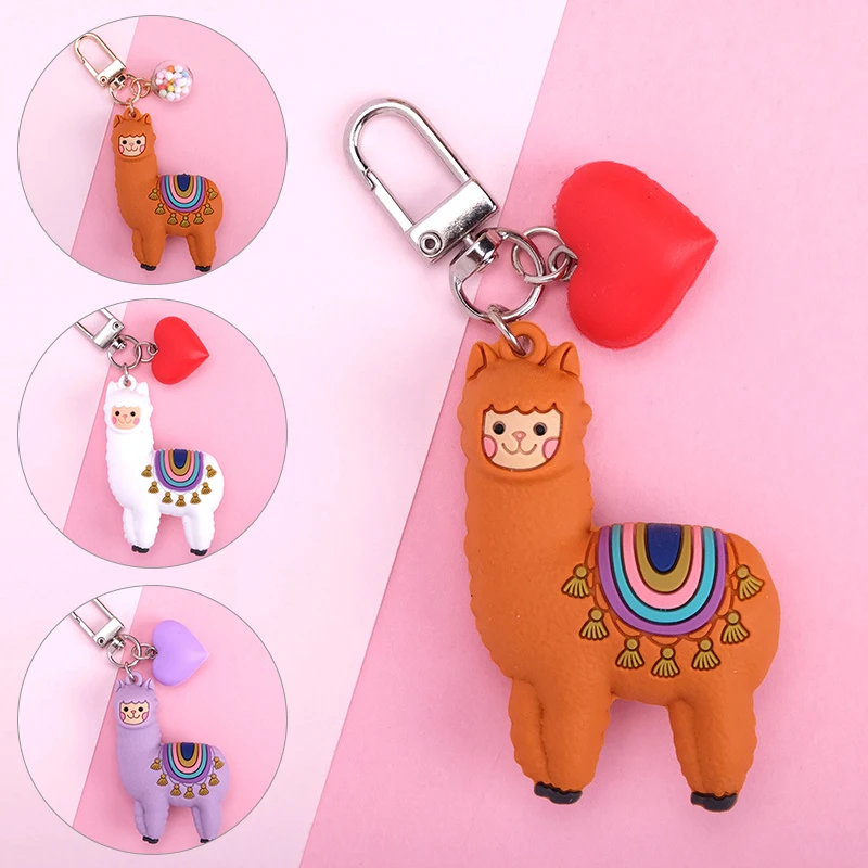 Trinket-Korean-Handmade-Gift-DIY-Llama-Alpaca-Key-Chain-Women-Bag-Love ...