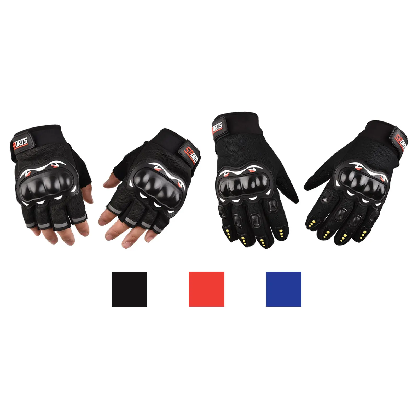 1pair Motorcycle Gloves Touch Screen Breathable Riding Moto Protective ...