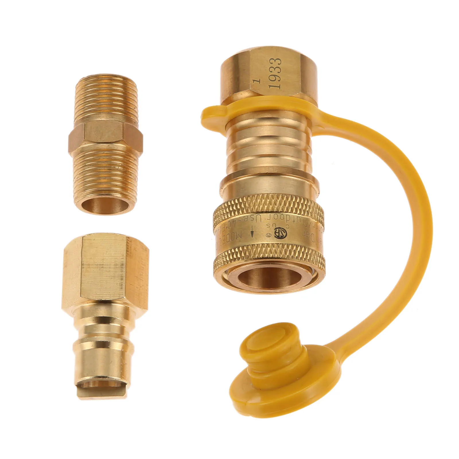 3/8 Inch Natural Gas Quick Connector Brass Propane Adapter Fittings For ...