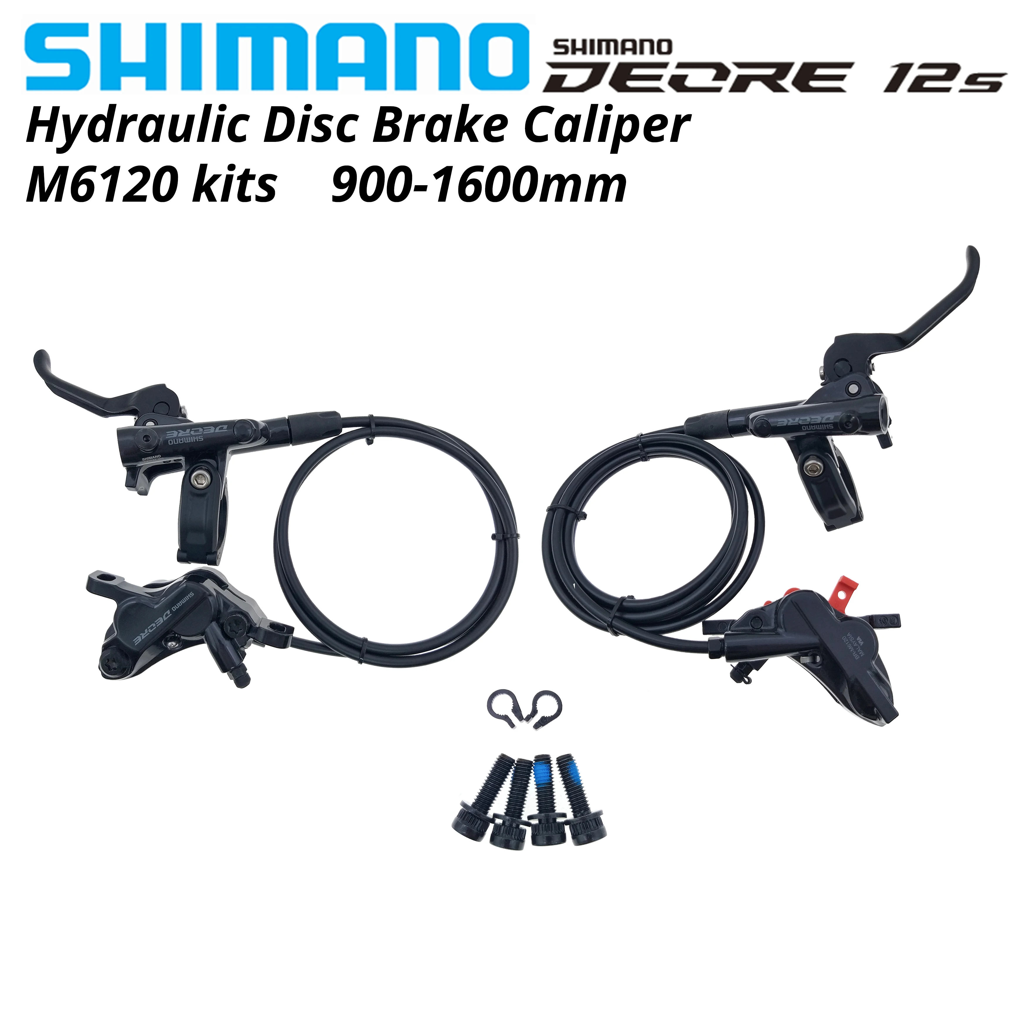 Shimano Deore M6100 M6120 브레이크 레버 자전거 mtb 수지 유압 BL M6100 디스크 4 피스톤 세트 ...