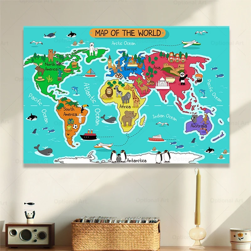 World Map Drawing For Kids