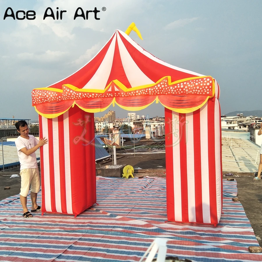 3mWx3mH Beautiful Red And White Inflatable Circus Arch Air Carnival ...