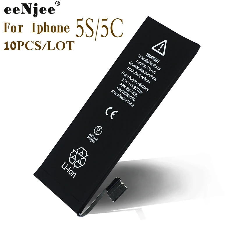 EENJEE ORG IC Cell Phone Battery 10PCS For Iphone 5S 5C Rechargeable ...