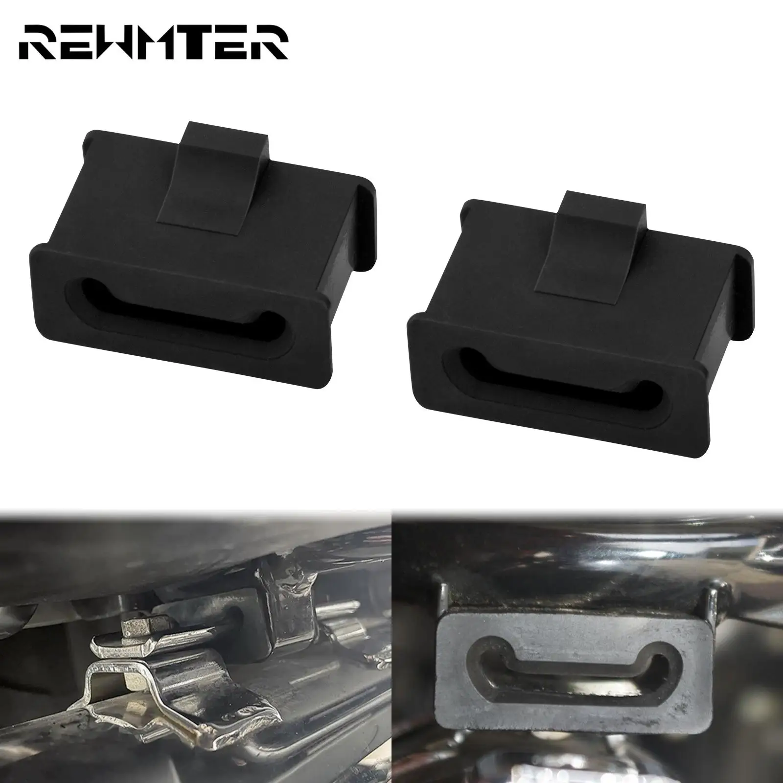 2xMotorcycle-Rubber-Muffler-Mounts-Muffler-Bushing-Support-Black-For ...