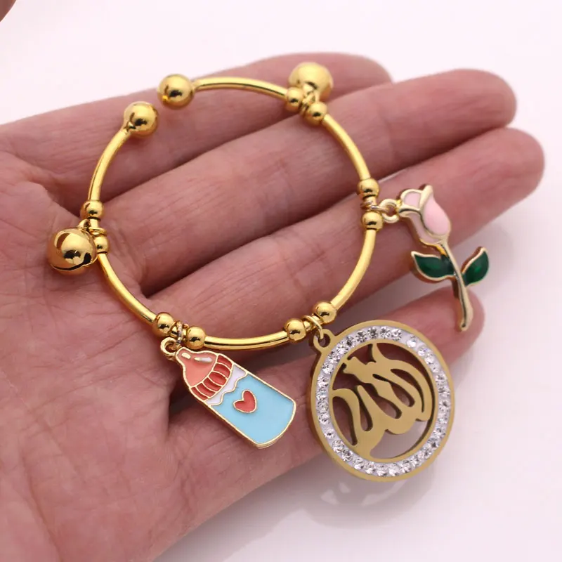 islam muslim Allah feeder copper baby child Bangles|Bangles| - AliExpress
