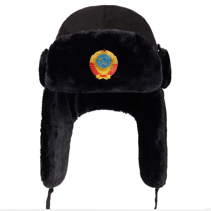 2019 New Men Russian Cccp Lei Feng Winter Hat Aviator Outdoor Ear Flaps ...