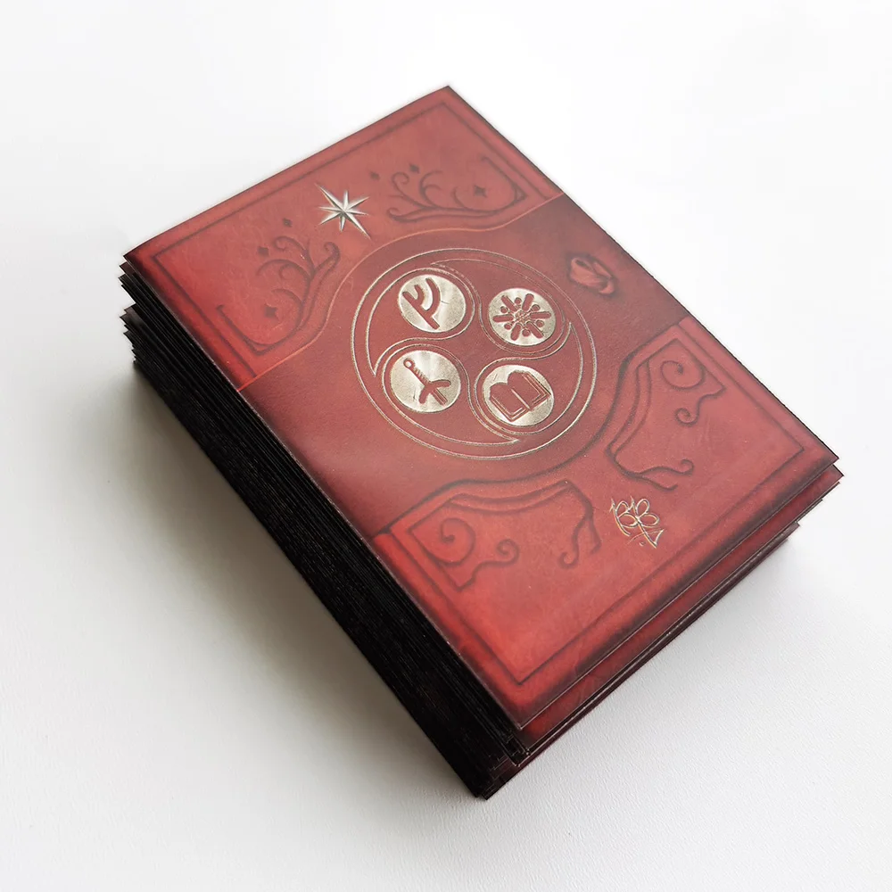 100Pieces-Lot-66x91mm-Matte-Crimson-Mystery-Symbol-Card-Sleeves-Board ...