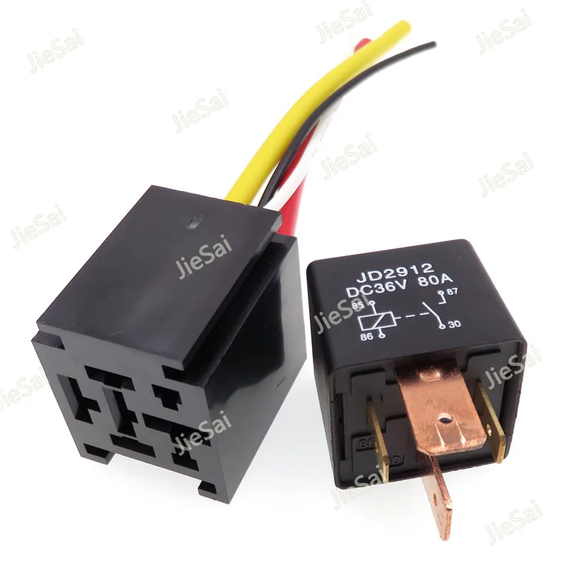 1set-JD2912-80A-4Pin-Normally-Open-Direct-Current-Car-Relay-Wide-Foot ...