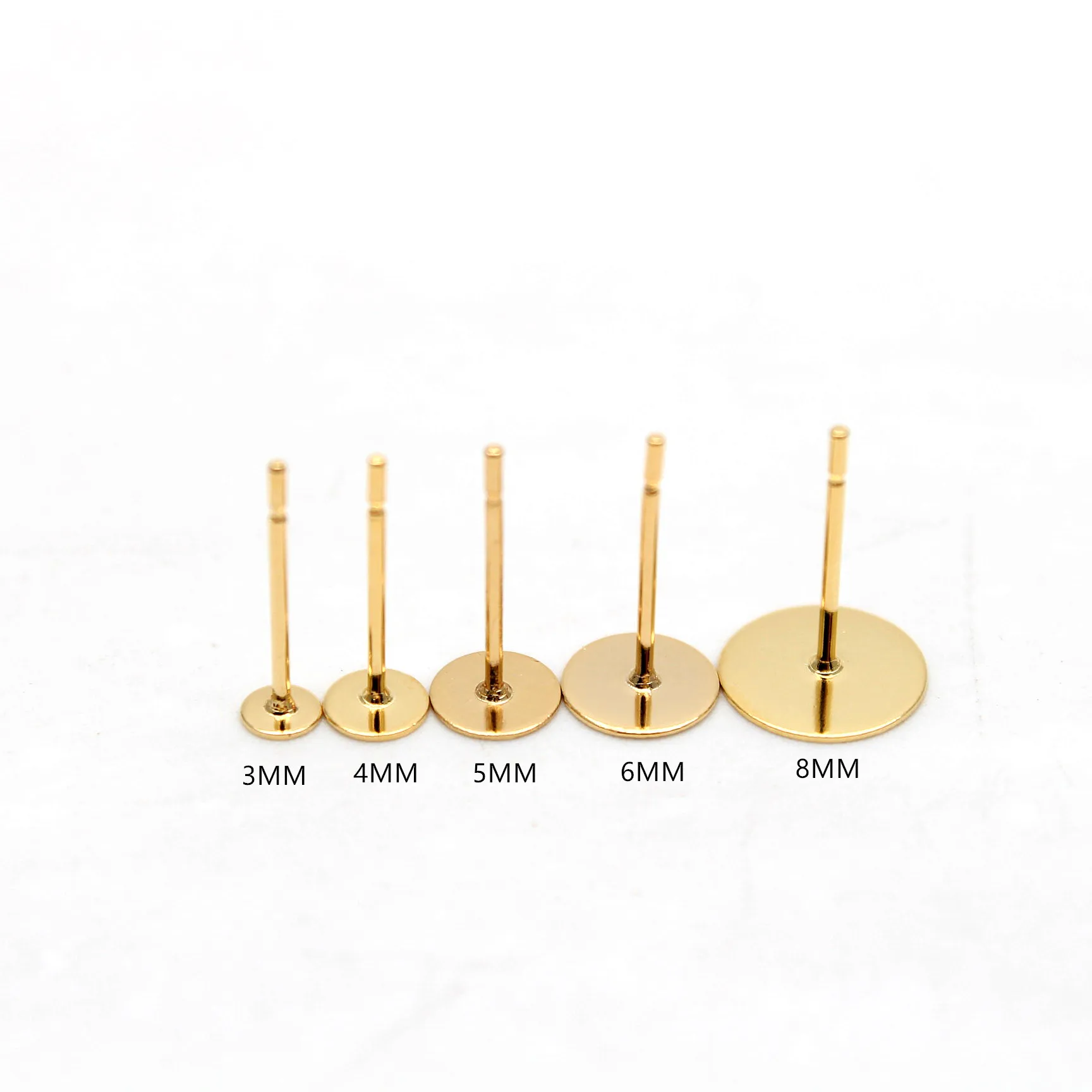 316 Stainless Steel Earring Posts Blanks | 8mm Flat Pads Earring Posts ...