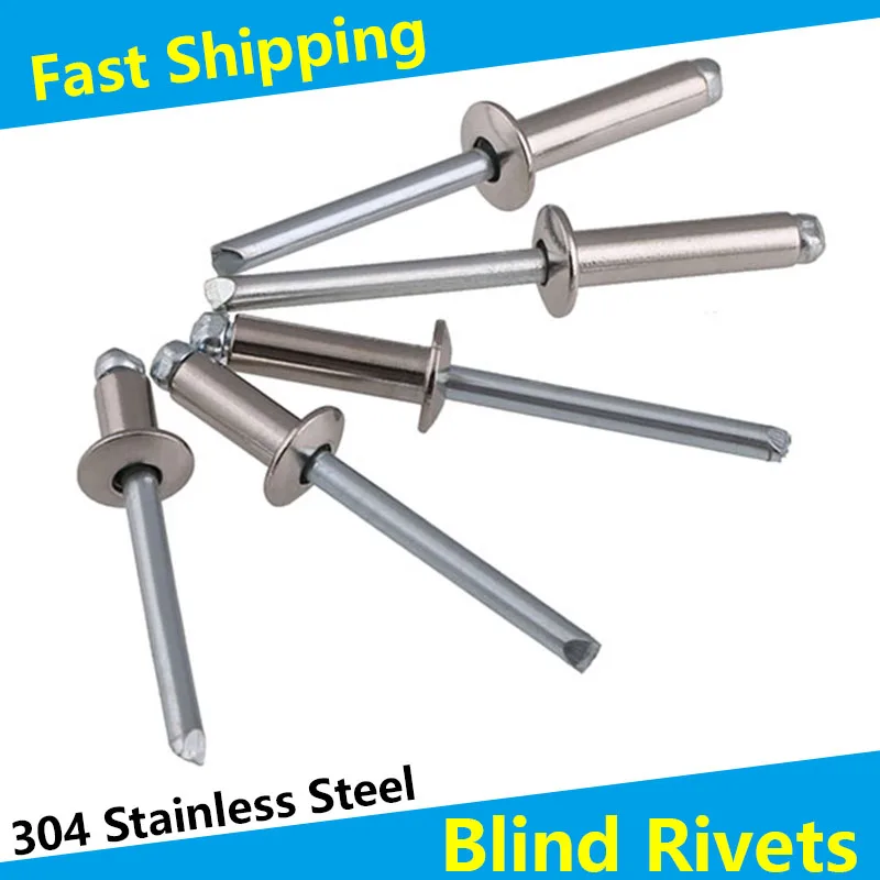 304 Stainless Steel Round Head Pop Open Hollow Blind Rivets Bolt ...