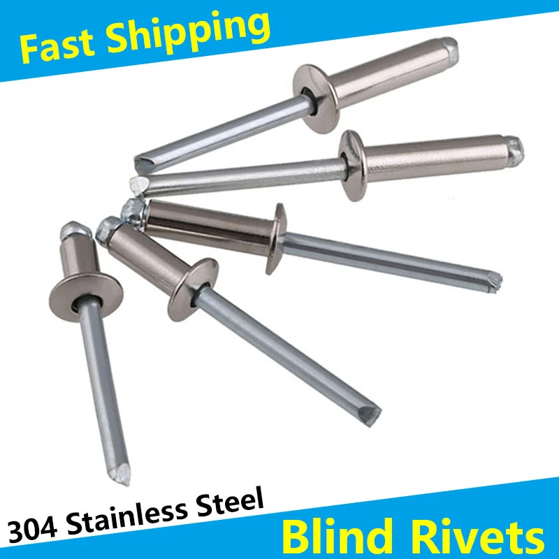 304 Stainless Steel Round Head Pop Open Hollow Blind Rivets Bolt ...