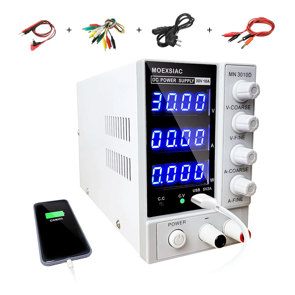 New Usb Adjustable Dc Laboratory Power Supply 30v 10a Digital Bench ...