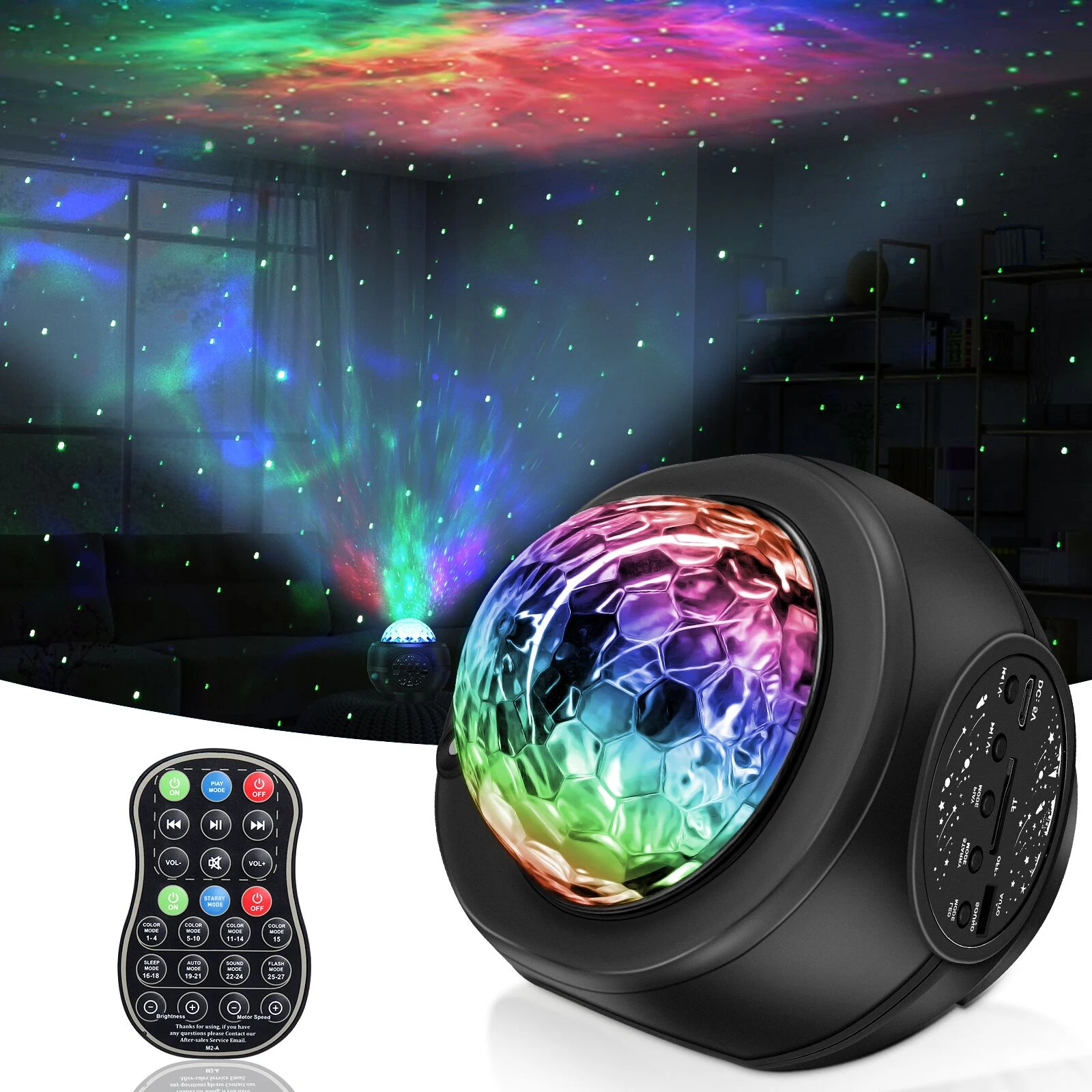 LED Starry Sky Projector USB Bluetooth Night Light Romantic Colorful ...