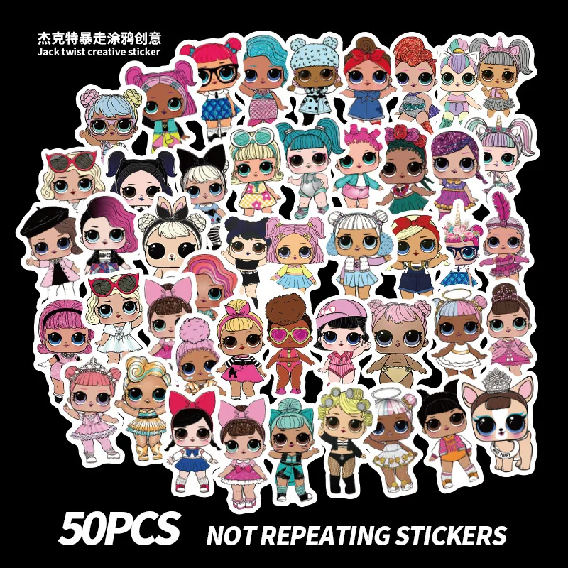 50pcs LOL 스티커 성격 lol 인형 스티커 어린이 PVC 낙서 스티커 가방 자동차 부팅 기타 방수|스티커 ...