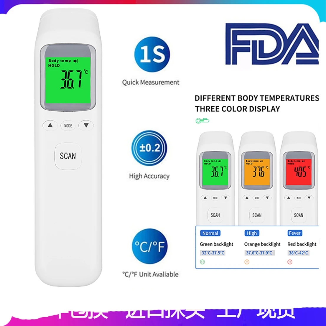 Medical Forehead Thermometer Front For Adult Baby Body Kitchen Oven ...