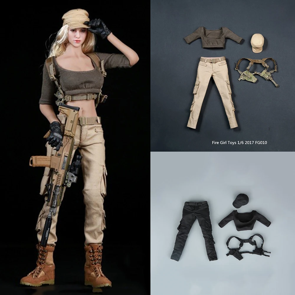 Toys & Hobbies 1/6 Scale Female Black Soldier Combat Pants For 12 ...