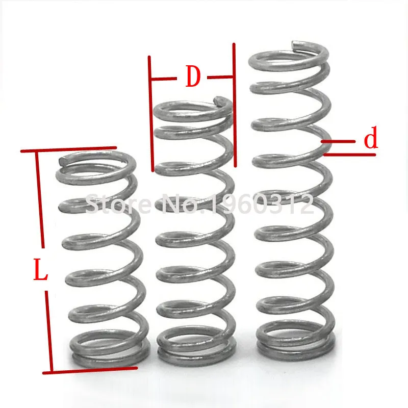 10pc wire diameter 1mm OD12mm Micro Small Compression spring 304 ...