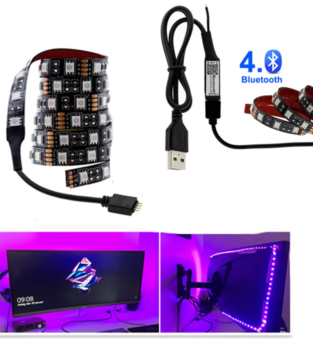 USB LED Strip RGB Bluetooth compatible Controller 5050 RGB Changeable ...