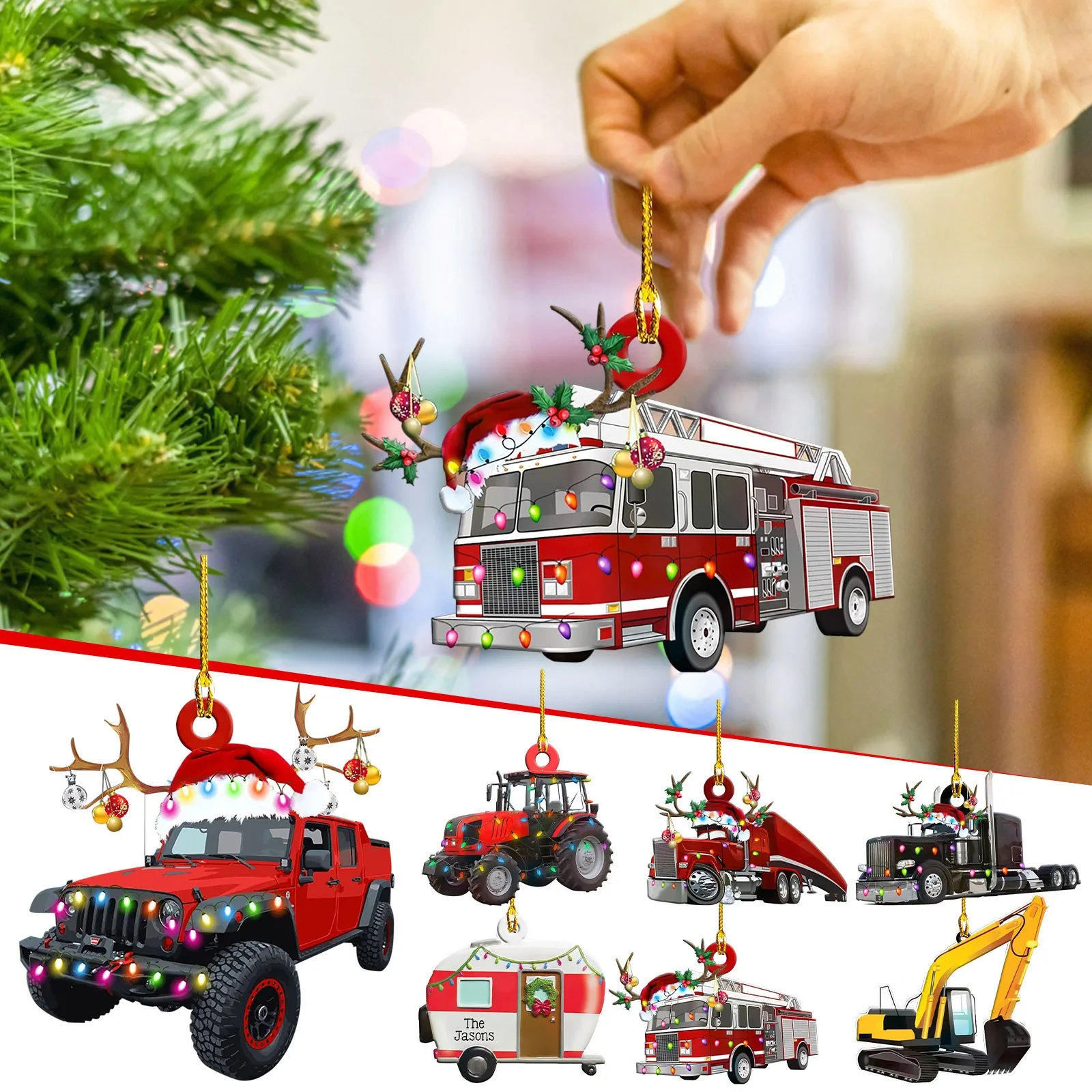 2D Christmas Ornaments Tree Christmas Decorations Creative Engineering ...