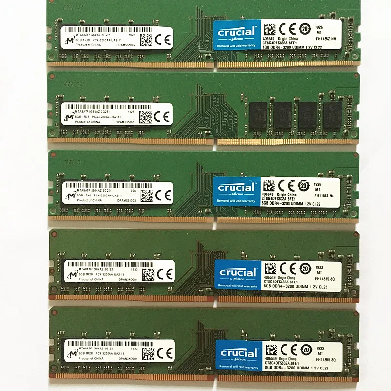 Micron DDR4 8GB 3200MHz Desktop Rams Memoria DDR4 8GB 1RX8 PC4-3200AA ...