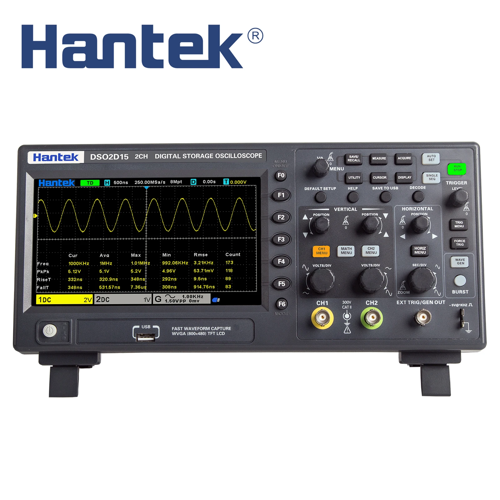 Hantek Digital Oscilloscope Dso2c10 Dso2d10 Dso2d15 2 Channels 100mhz ...
