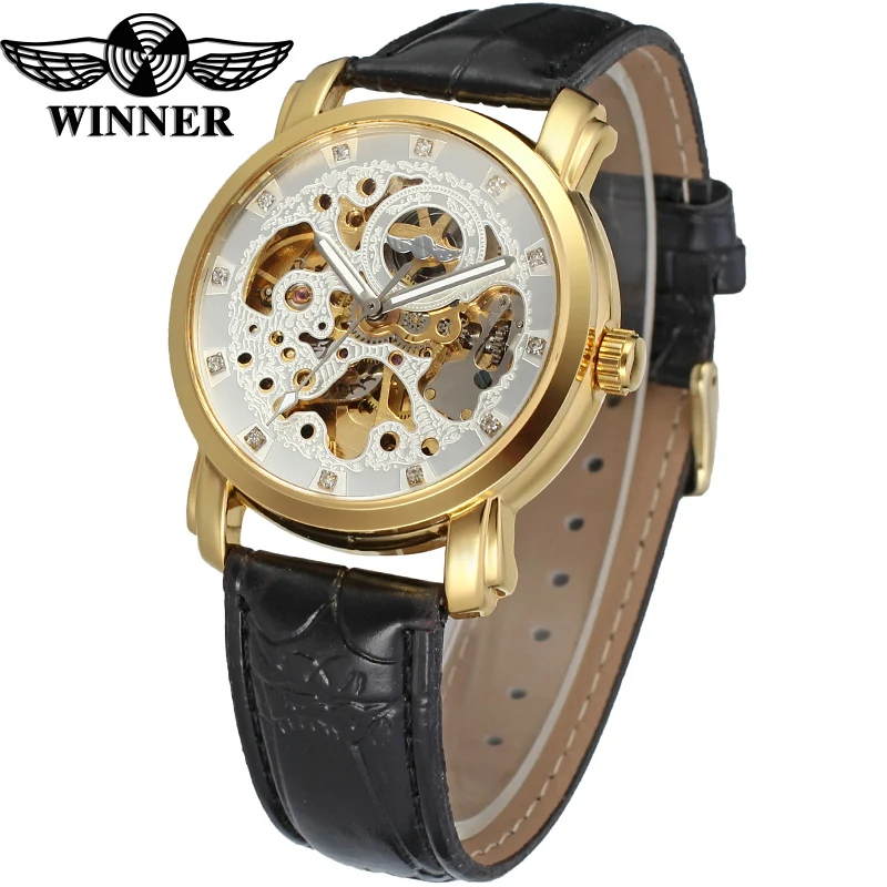 T-winner Men's Casual Round Alloy Mechanical Watch Hollow Belt Wrist ...