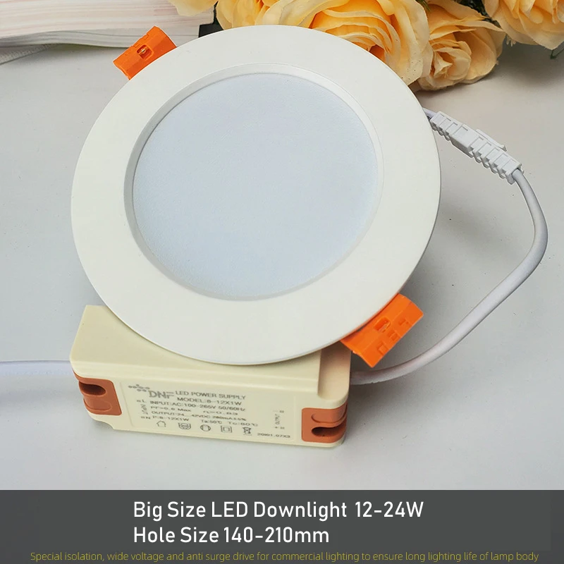 Ukuran Besar Lampu Downlight LED 12W 15W 18W 24W Lubang 140 210 Mm ...