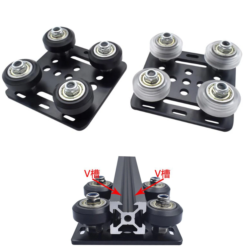 1pc V Gantry Plat Set Special Slide Plate Pulley With Black/ White ...